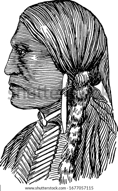 Picture Depicts Man Apache Native American Stock Vector (Royalty Free ...
