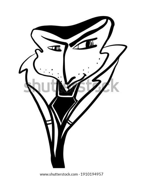 Picture Drawing Suspicious Man Raincoat Detective Stock Vector (Royalty ...