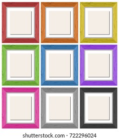 Picture Frames Nine Different Colors Illustration Stock Vector (Royalty ...