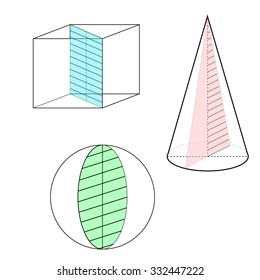 Picture Geometric Solids Such Cone Sphere Stock Vector (Royalty Free ...