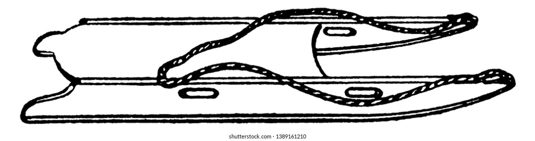 Picture Hand Sledge Having Rope Which Stock Vector (Royalty Free ...
