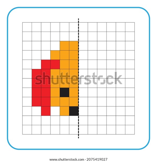 Picture Reflection Educational Game Children Learn Stock Vector ...