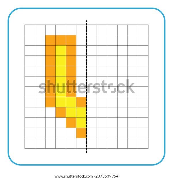 Picture Reflection Educational Game Children Learn Stock Vector ...