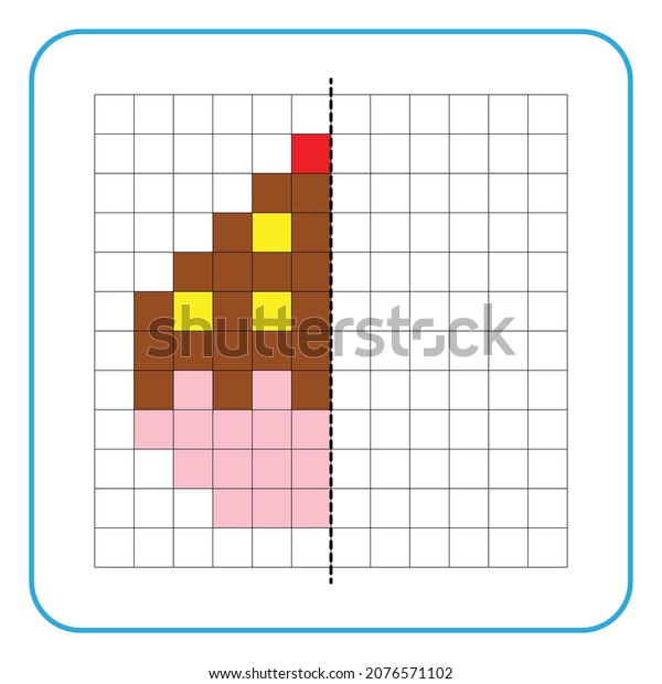 Picture Reflection Educational Game Children Learn Stock Vector ...