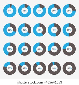 Set Different Pie Charts Modern Infographics Stock Vector (Royalty Free ...