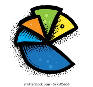 Pie Chart Cartoon Hand Drawn Image Stock Vector (Royalty Free ...