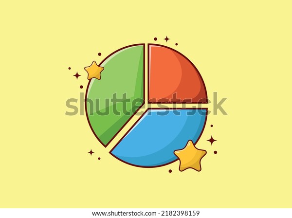 Pie Chart Cartoon Style Illustration Vector Stock Vector (Royalty Free ...
