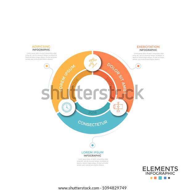 Pie Chart Divided Into 3 Equal Stock Vector (Royalty Free) 1094829749 ...