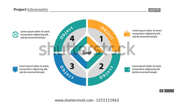 Pie Chart Four Parts Template Business Stock Vector (Royalty Free ...
