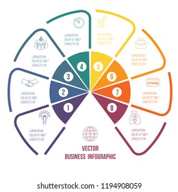 Template 8 Positions Infographichorizontal Colorful Arrows Stock ...