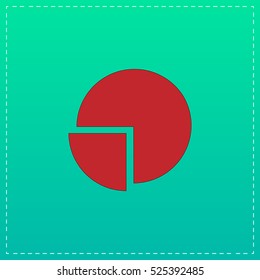 Pie Chart Simple Flat Button Red Stock Illustration 589404407 ...