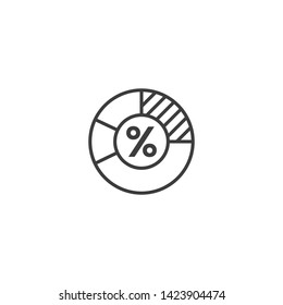 Pie Chart Vector Illustration Outline Sign Stock Vector (Royalty Free ...