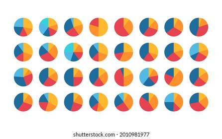 Pie Circle Diagram Big Set Vector Stock Vector (Royalty Free ...