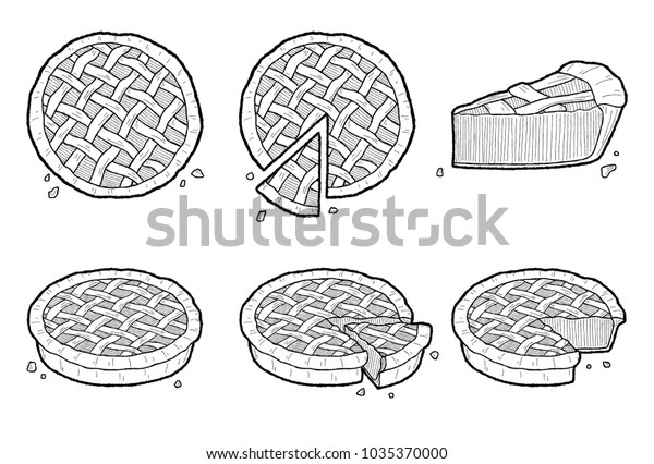Pie Vector Illustration Hand Drawn Dessert Stock Vector (Royalty Free ...