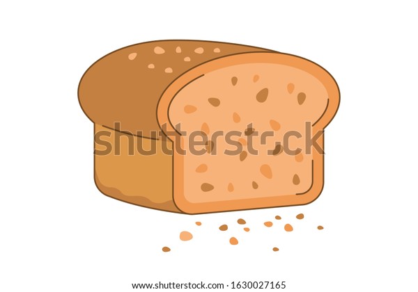 Piece Bread Bread Crumbs Cartoon Vector 库存矢量图（免版税）1630027165 | Shutterstock