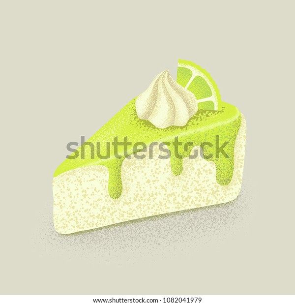 Piece Cake Decorated Lemon Slice Cheesecake Stock Vector (Royalty Free ...