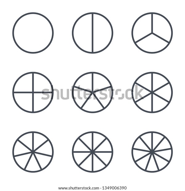 Piece Circle Fractions Vector Icons Pie Stock Vector (Royalty Free ...