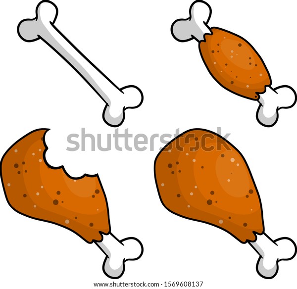 Piece Fried Chicken Leg Delicious Fatty Stock Vector (Royalty Free ... Piece Fried Chicken Leg Delicious Fatty Stock Vector (Royalty Free ...