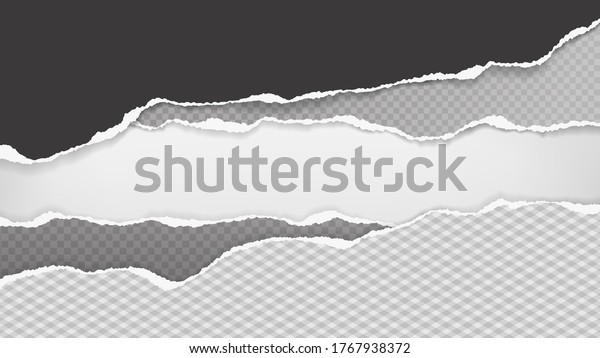 Pieces Torn Ripped Black Grey Paper Stock Vector (Royalty Free ...