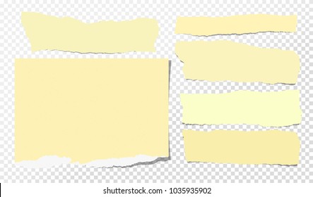 Vektor Stok Pieces Torn Yellow Note Notebook Paper (Tanpa Royalti ...