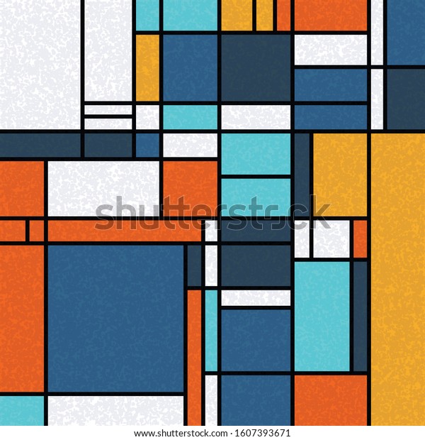 Piet Mondrian Style Computational Generative Art Stock Vector (Royalty ...
