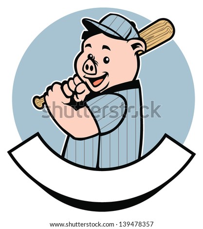 Pig Baseball Player Stock Vector (Royalty Free) 139478357 - Shutterstock