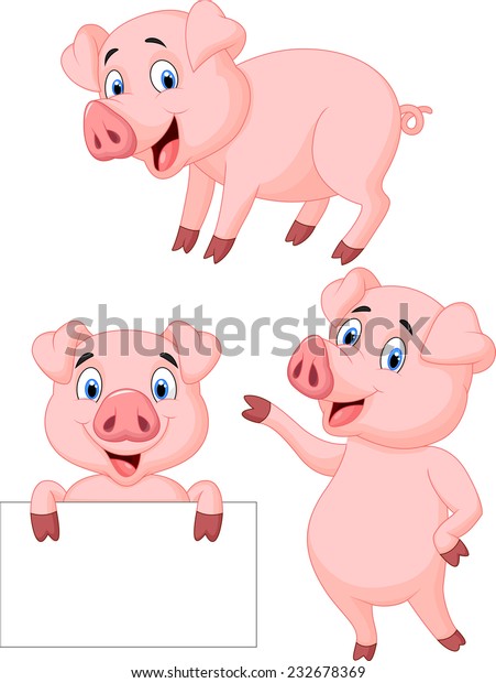 Pig Cartoon Collection Stock Vector (Royalty Free) 232678369 | Shutterstock