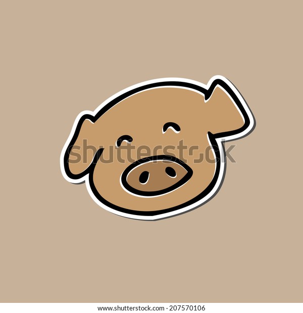 Pig Cartoon Drawing Sticker Pad Stock Vector (Royalty Free) 207570106 ...