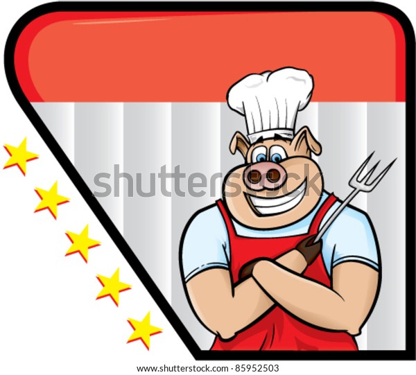 Pig Chef Vector Illustration Pig Cook Stock Vector (Royalty Free ...