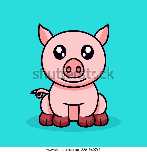 Pig Chibi Animal Vector Illustration Stock Vector (Royalty Free ...