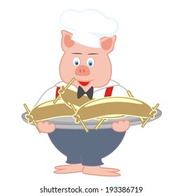 Pig Cook Vector Icon Stock Vector (Royalty Free) 193386719 | Shutterstock
