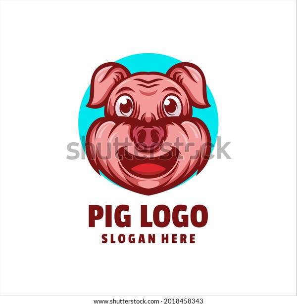 Pig Cute Cartoon Logo Vector Stock Vector (Royalty Free) 2018458343 ...
