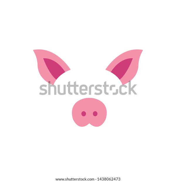Pig Face Elements Vector Illustration Design Stock Vector (Royalty Free ...