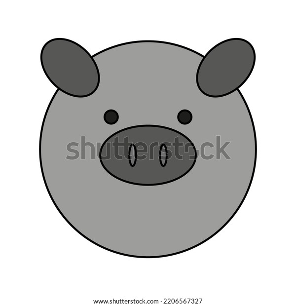 Pig Face Icon Animal Face Vector Stock Vector (Royalty Free) 2206567327 ...