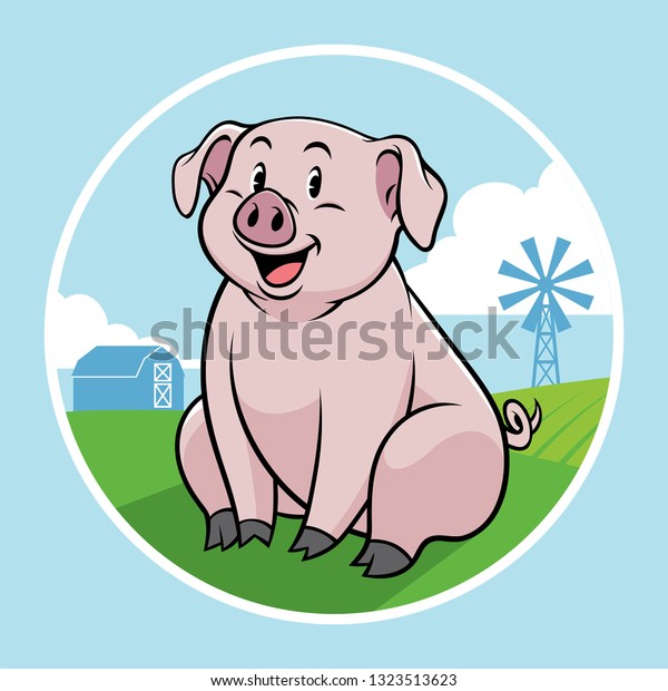 Pig Farm Cartoon Style Stock Vector (Royalty Free) 1323513623 ...