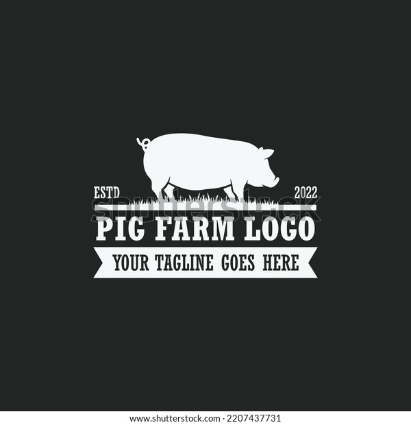 Pig Farm Logo Vector Cattle Farm Stock Vector (Royalty Free) 2207437731 ...