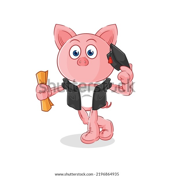 Pig Graduation Vector Cartoon Character Stock Vector (Royalty Free ...