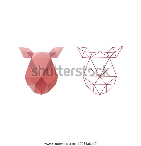 Pig Head Triangle Polygon Design Abstract Stock Vector (Royalty Free ...