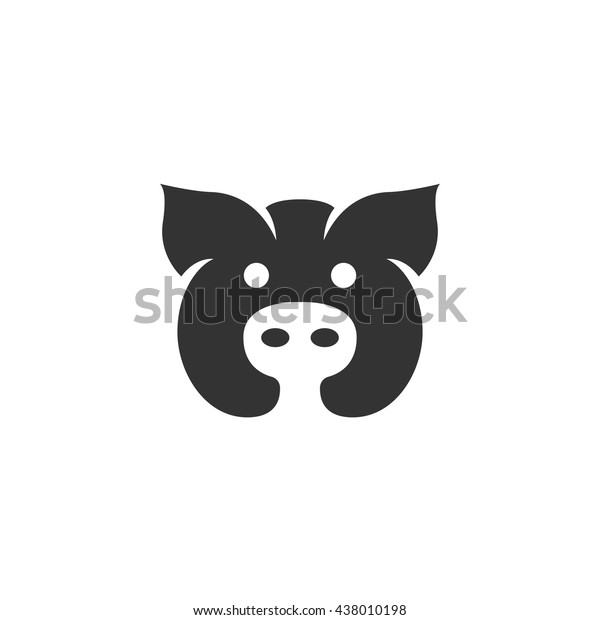 Pig Icon Isolated On White Background Stock Vector (Royalty Free) 438010198