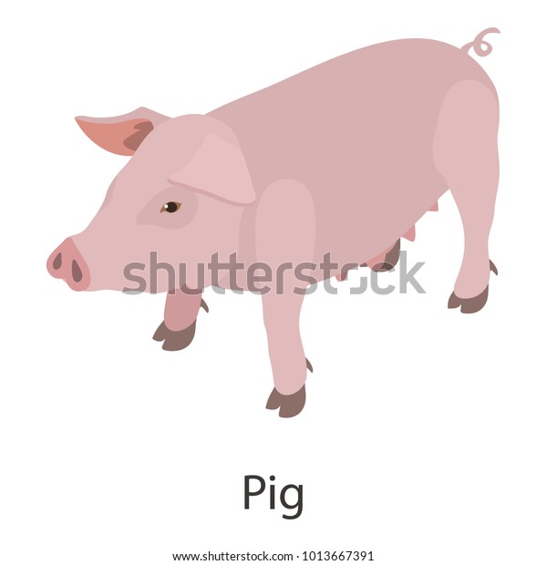 Pig Icon Isometric Illustration Pig Vector Stock Vector (Royalty Free ...