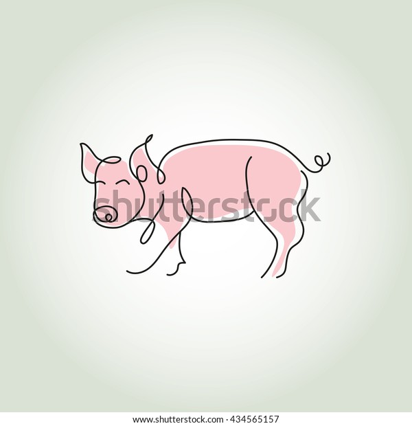 Pig Line Art Vector Illustration Stock Vector (Royalty Free) 434565157 ...