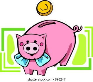 Pig Money Boxvector Illustration Stock Vector (Royalty Free) 896247 ...