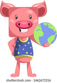 Pig Planet Earth Illustration Vector On Stock Vector (Royalty Free ...