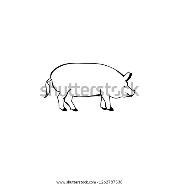 Pig Silhouette Hog Symbol Vector Outline Stock Vector (Royalty Free ...