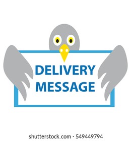 Pigeon Card Delivery Message On White Stock Vector (Royalty Free ...