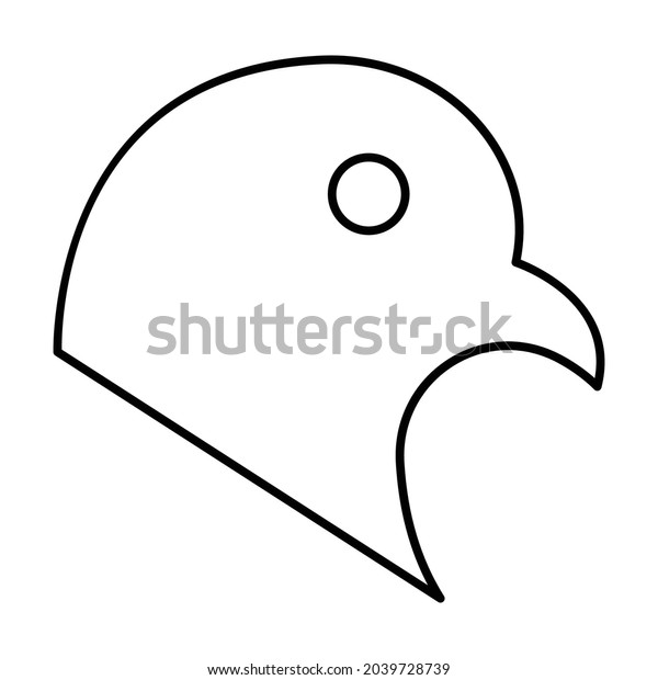 Pigeon Face Outline Bold Vector Icon Stock Vector (Royalty Free ...