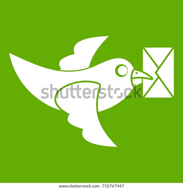 Pigeon Fly Mail Icon White Isolated Stock Vector (Royalty Free) 710767447