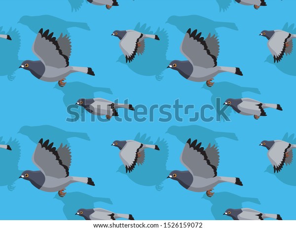 Pigeon Flying Cartoon Vector Illustration Seamless Stock Vector ...