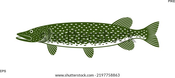 Pike Logo Isolated Pike On White Stock Vector (Royalty Free) 2197758863 ...