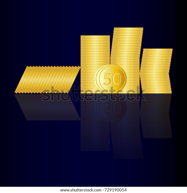 Pile Gold Coins Side View Vector Stock Vector (Royalty Free) 729190054 ...